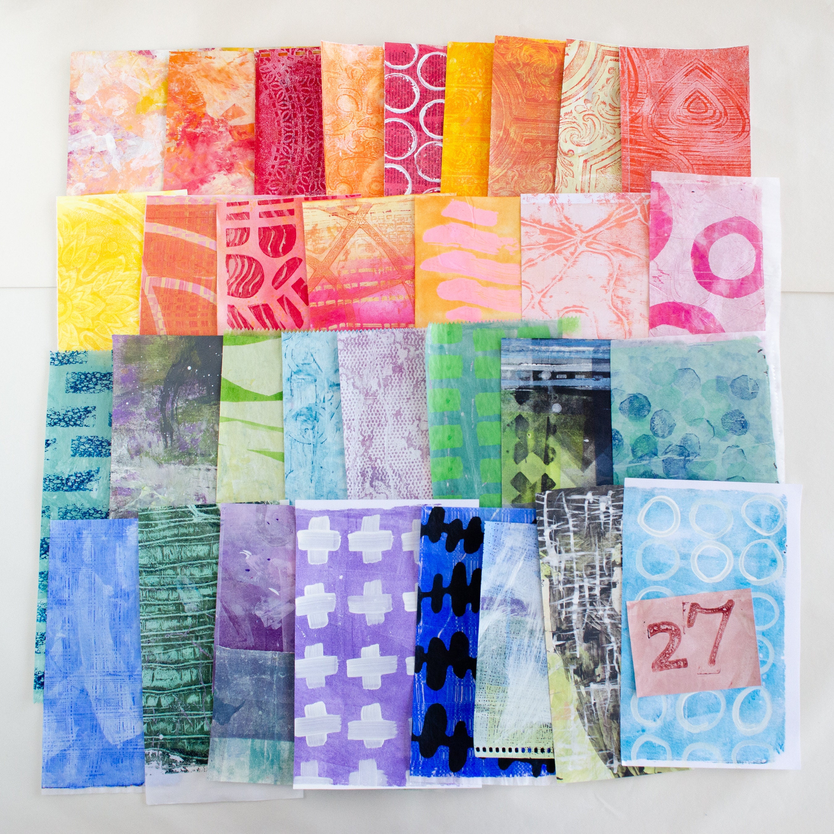 Collage Paper Painted, Multicolour, Hand Painted Paper, Mixed Media ...