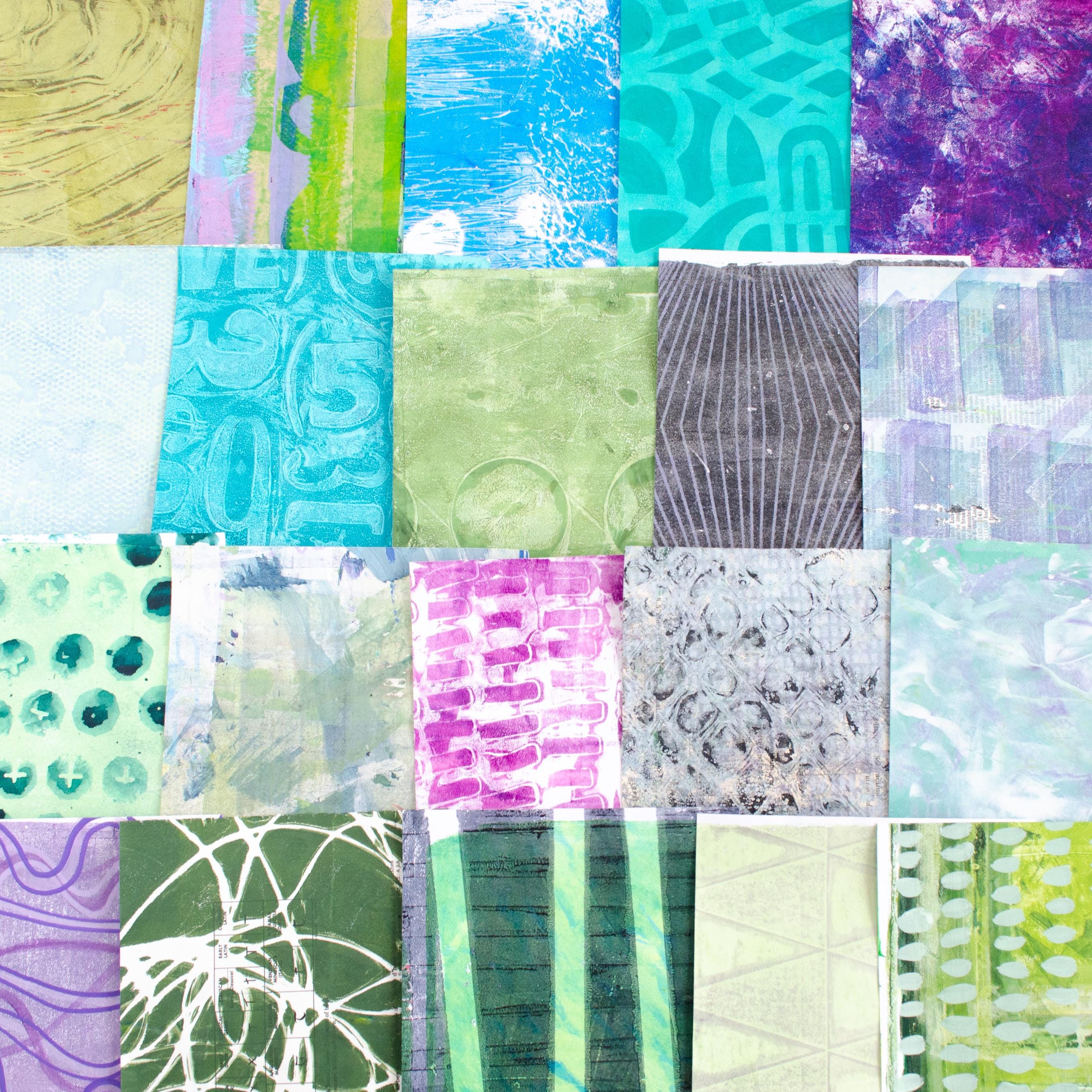 Hand-painted Cool Colour Collage Papers - 5"x8" (20 Pieces) - Etsy