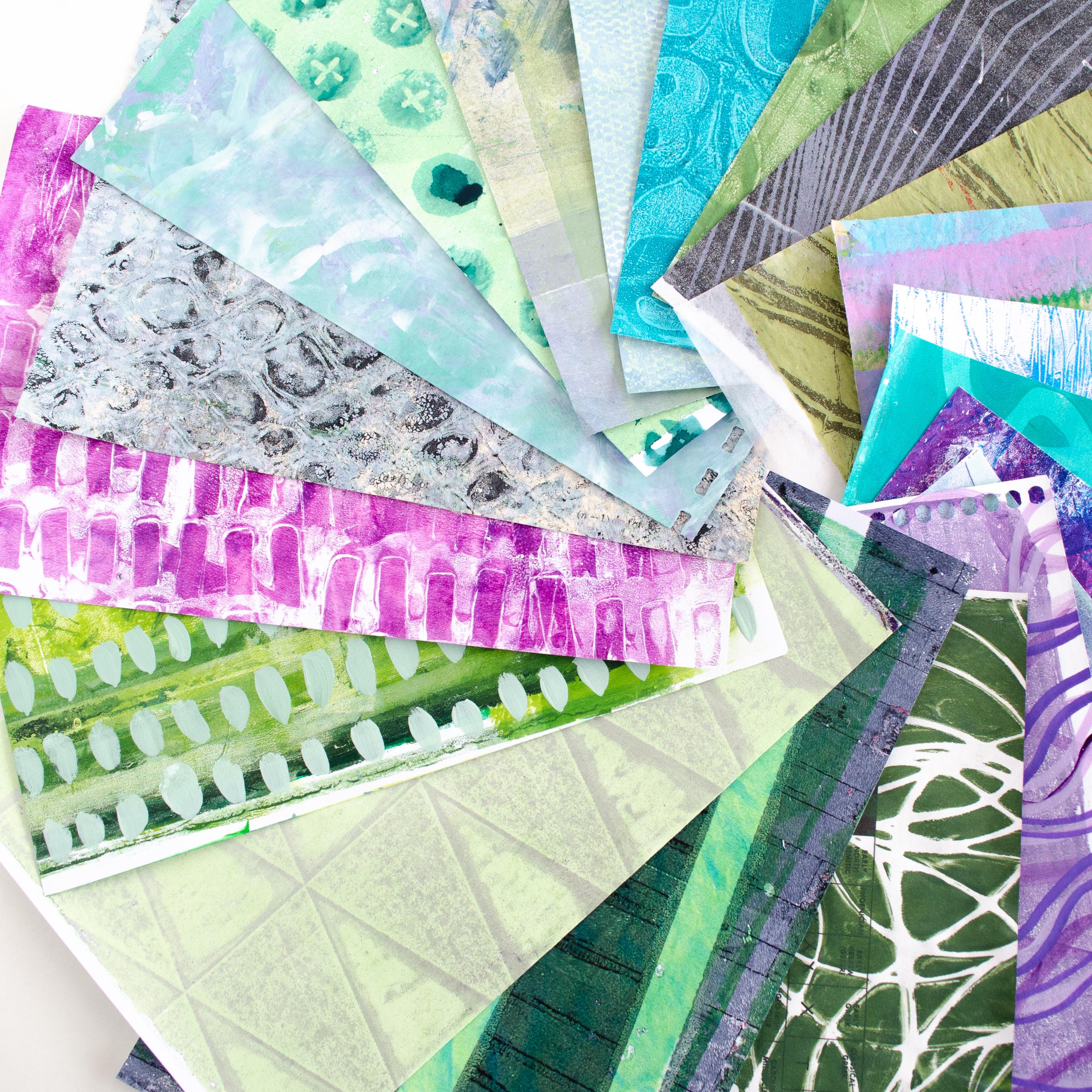 Hand-painted Cool Colour Collage Papers - 5"x8" (20 Pieces) - Etsy