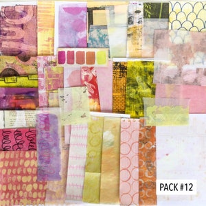 Painted Collage Paper, Warm Colours, Hand Painted Paper, Mixed Media ...