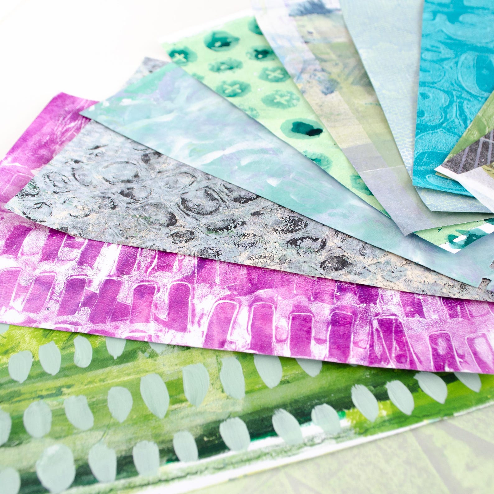 Hand-painted Cool Colour Collage Papers - 5"x8" (20 Pieces) - Etsy