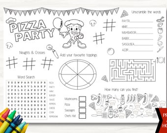 Pizza Activity Coloring - Etsy