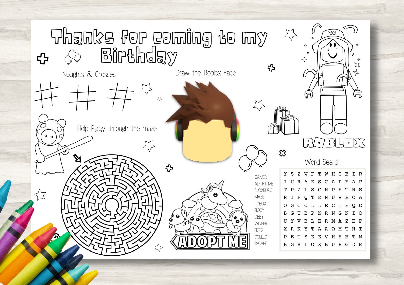 Personalised Roblox Activity Sheet Coloring Sheet Roblox - Etsy
