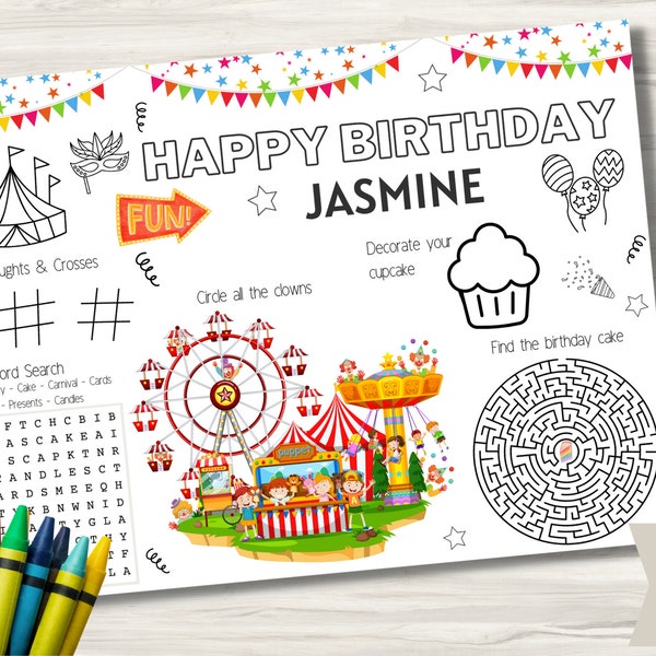 Carnival Activity Sheet - Etsy