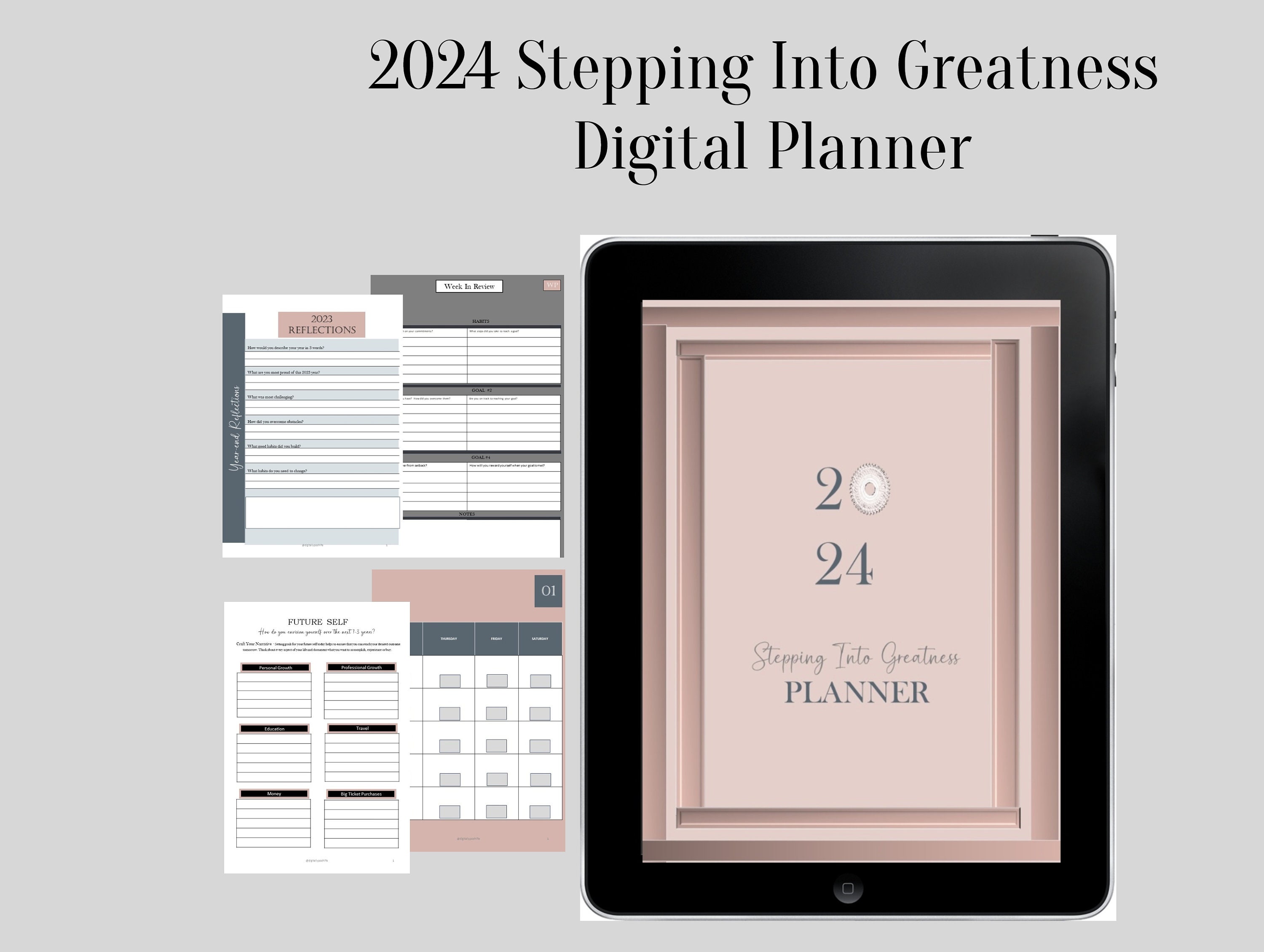 Digital Planner 2024 Digital Planner Goodnotes Goal Planner Hyperlinked ...