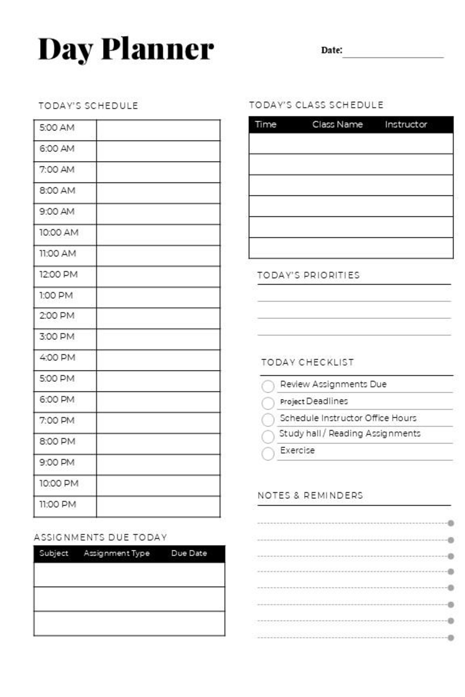 Academic Planner for Your Daily Routine - Customizable 2025 Planner for ...