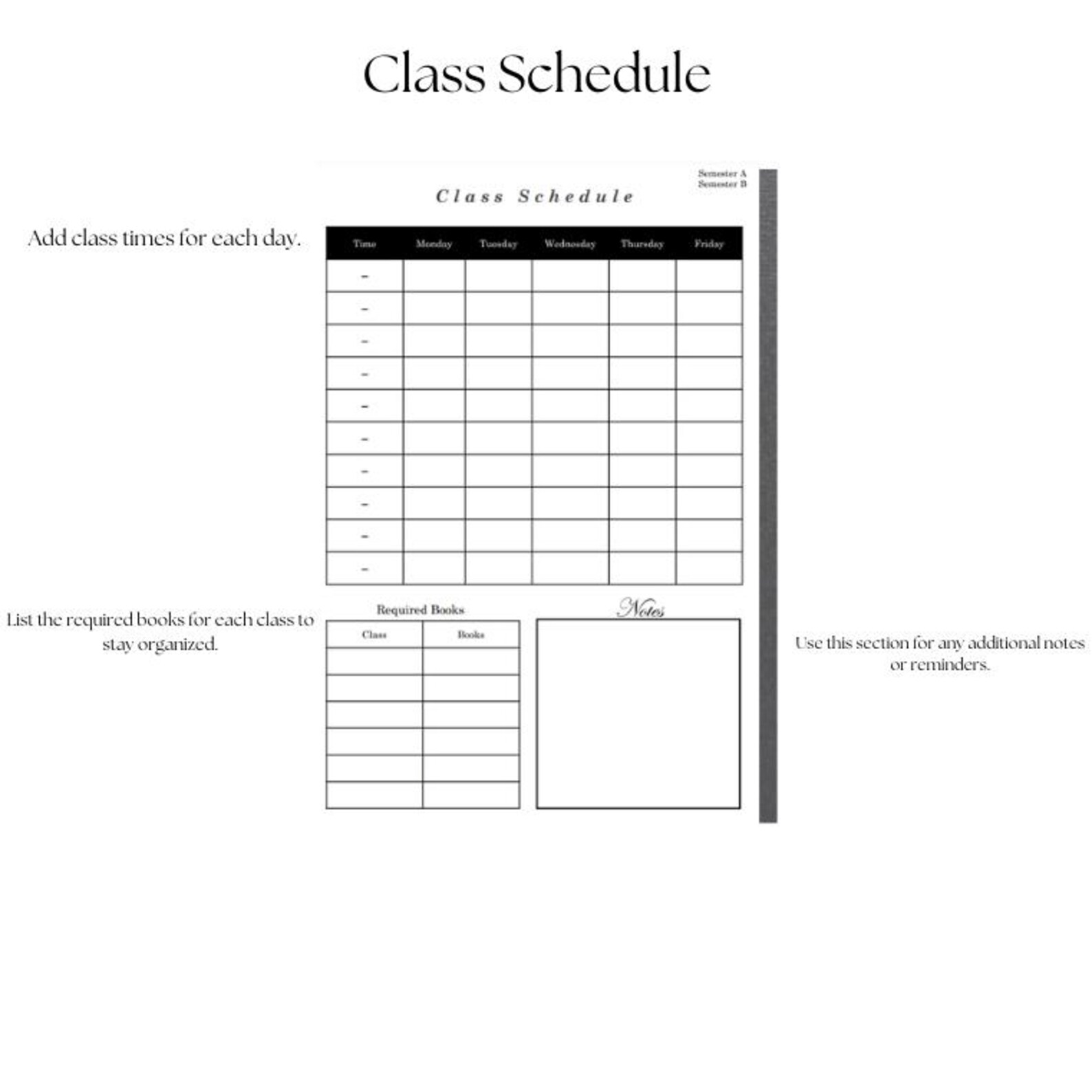 Academic Planner for Your Daily Routine - Customizable 2025 Planner for ...