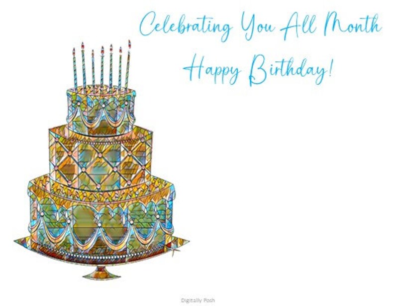 Happy Birthday Note Card Happy Birthday Stationery Birthday Cake Card ...