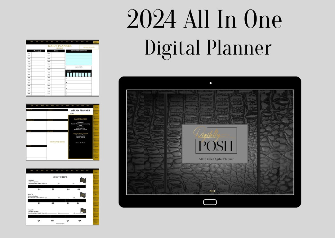 Digital Planner 2024 Digital Planner Goodnotes Goal Planner Hyperlinked ...