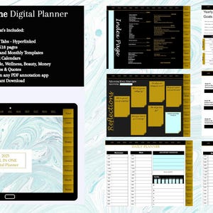 Hyperlinked Digital All-in-one Planner – Undated Interactive PDF for ...
