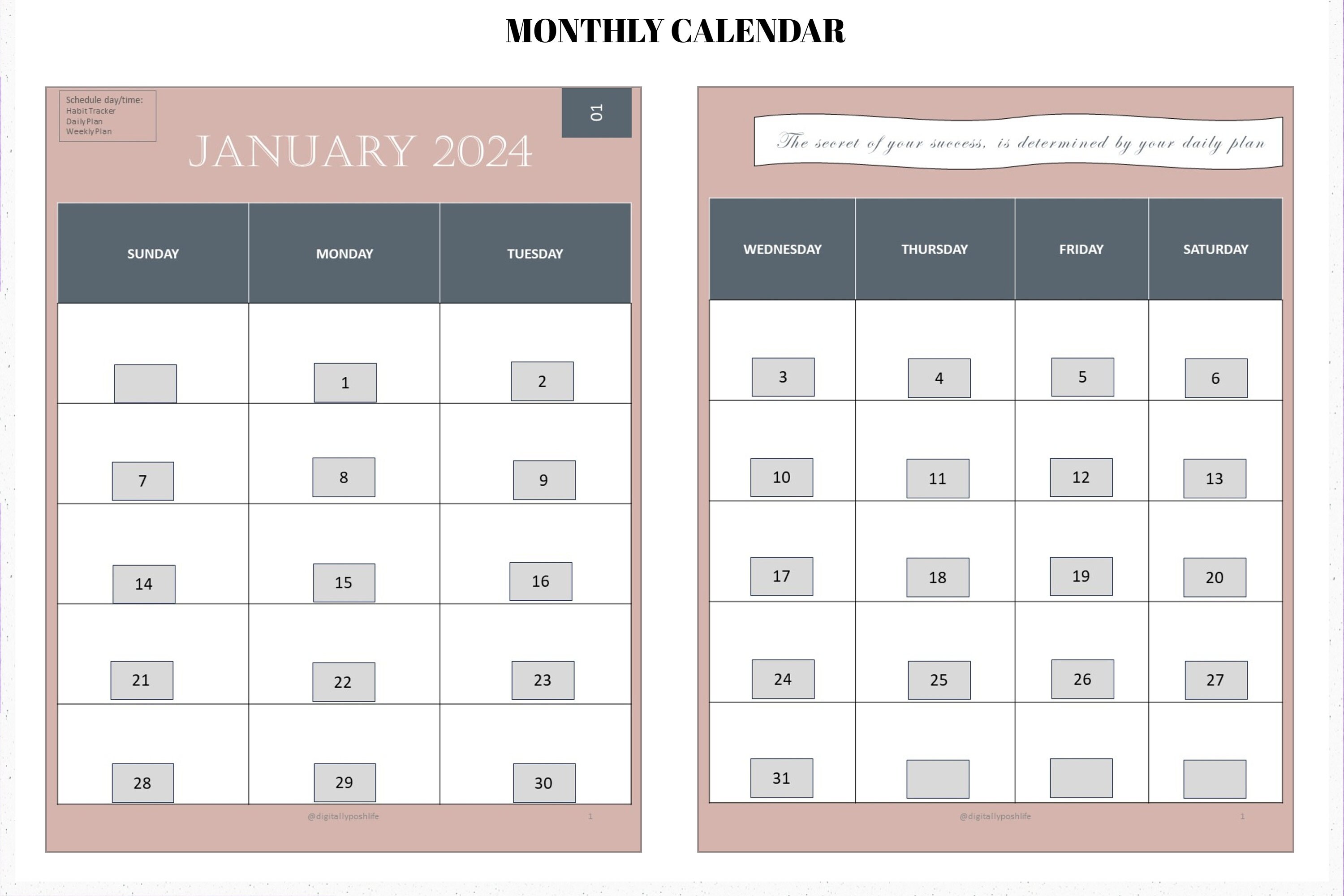 Digital Planner 2024 Digital Planner Goodnotes Goal Planner Hyperlinked ...