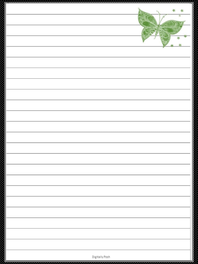 Butterfly Stationery Paper Printable Butterfly Stationery - Etsy