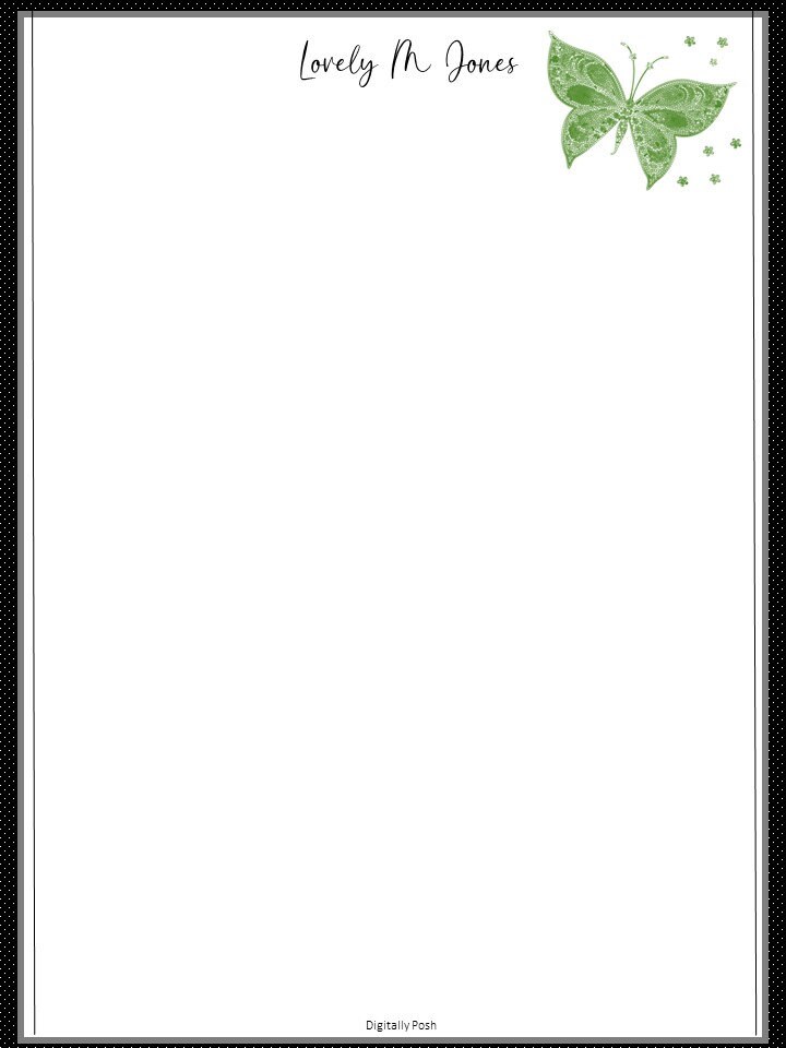 Butterfly Stationery Paper Printable Butterfly Stationery - Etsy