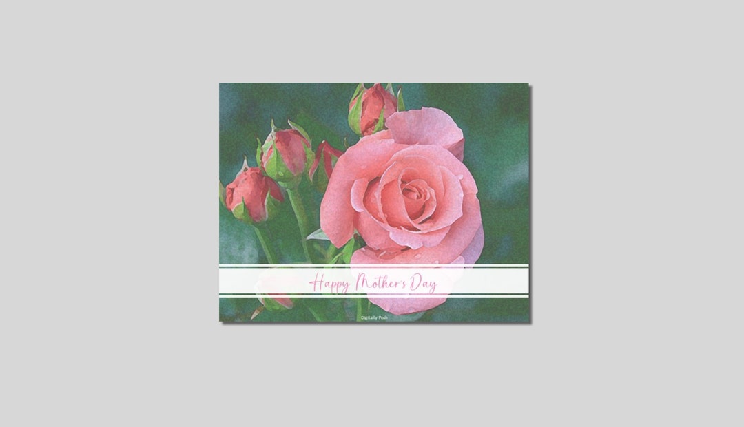 Pink Rose Note Card Personalized Stationery Personalized Note Card for ...