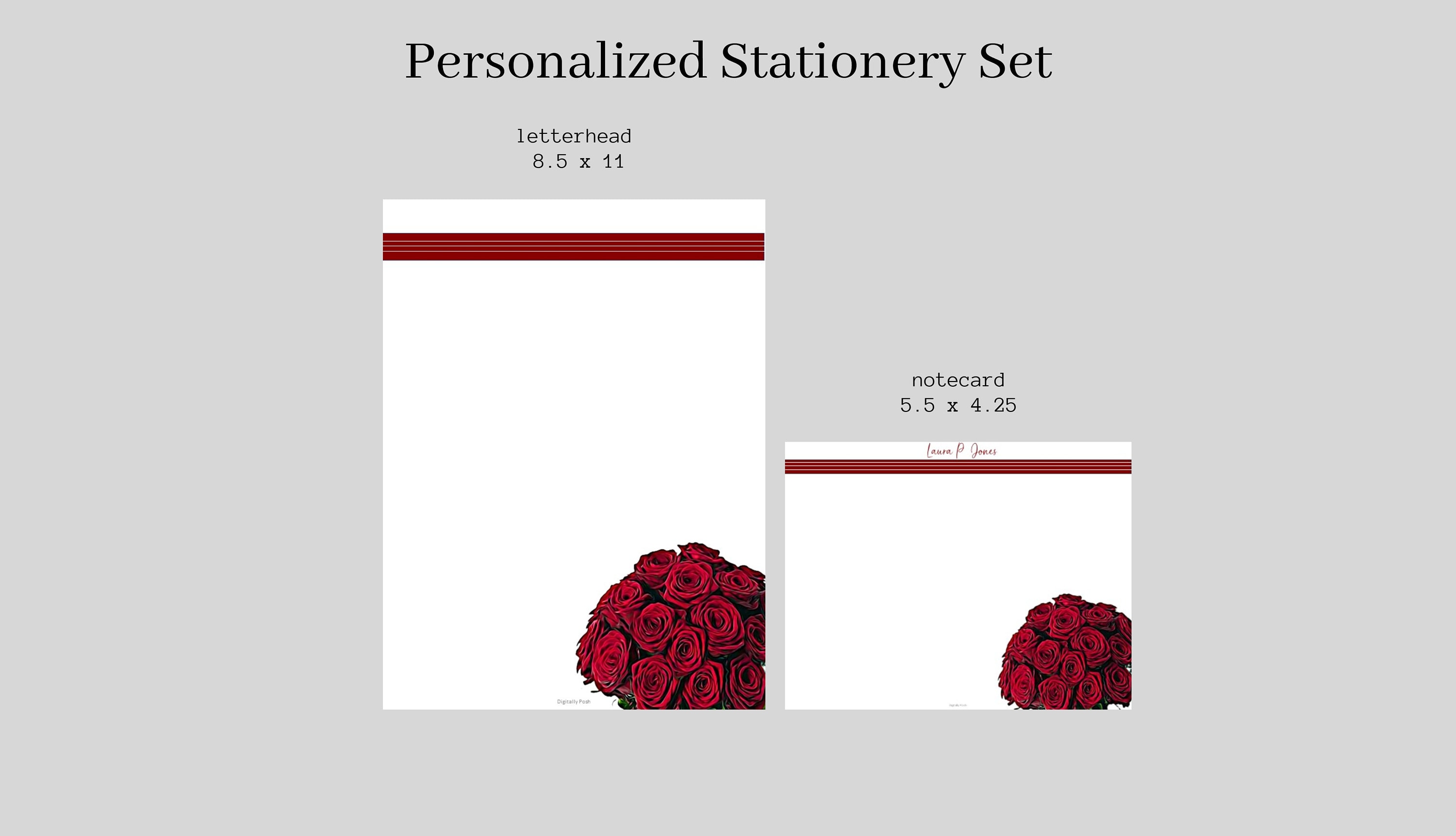 Personalized Stationery Paper Set Printable Stationery - Etsy
