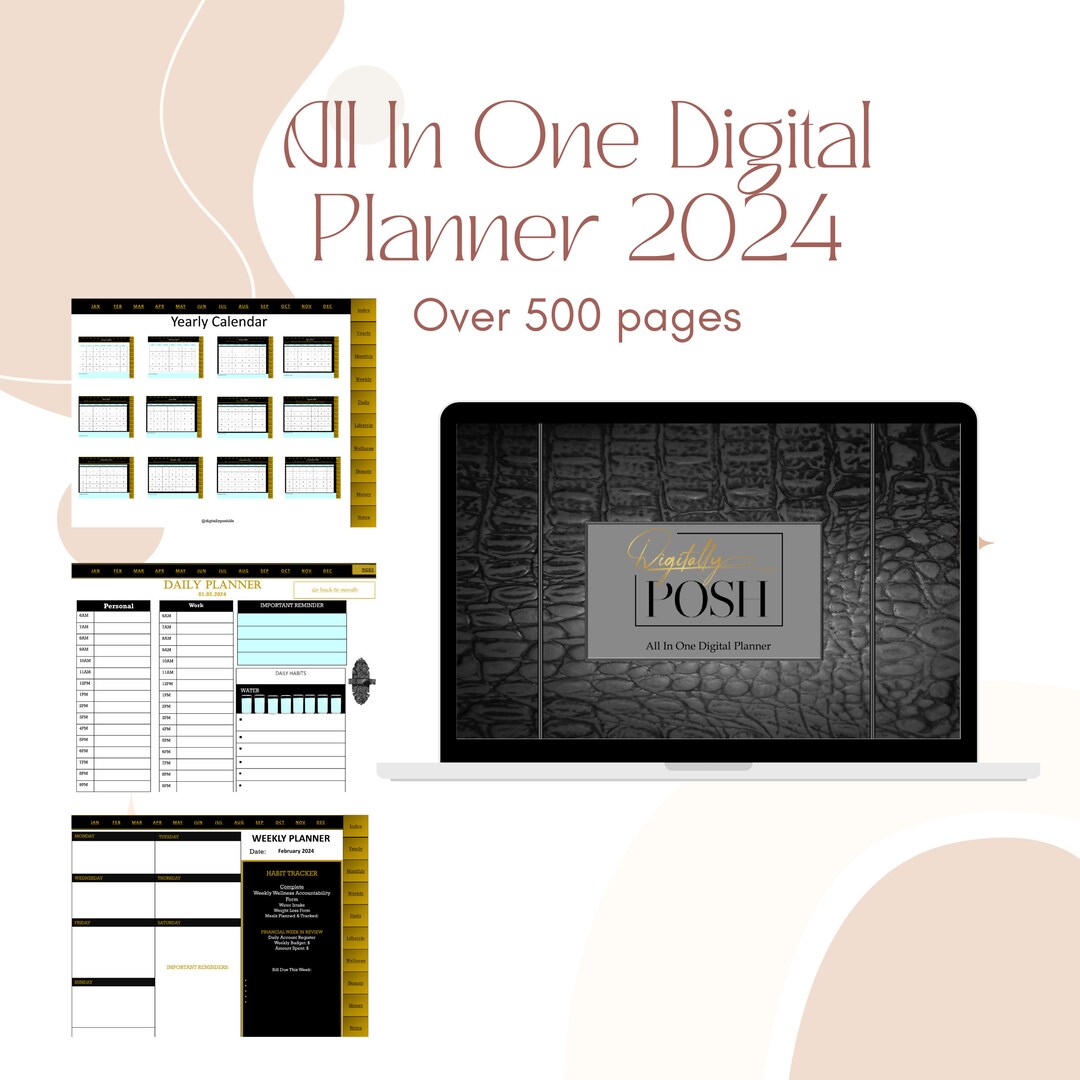 Digital Planner 2024 Digital Planner Goodnotes Goal Planner Hyperlinked ...