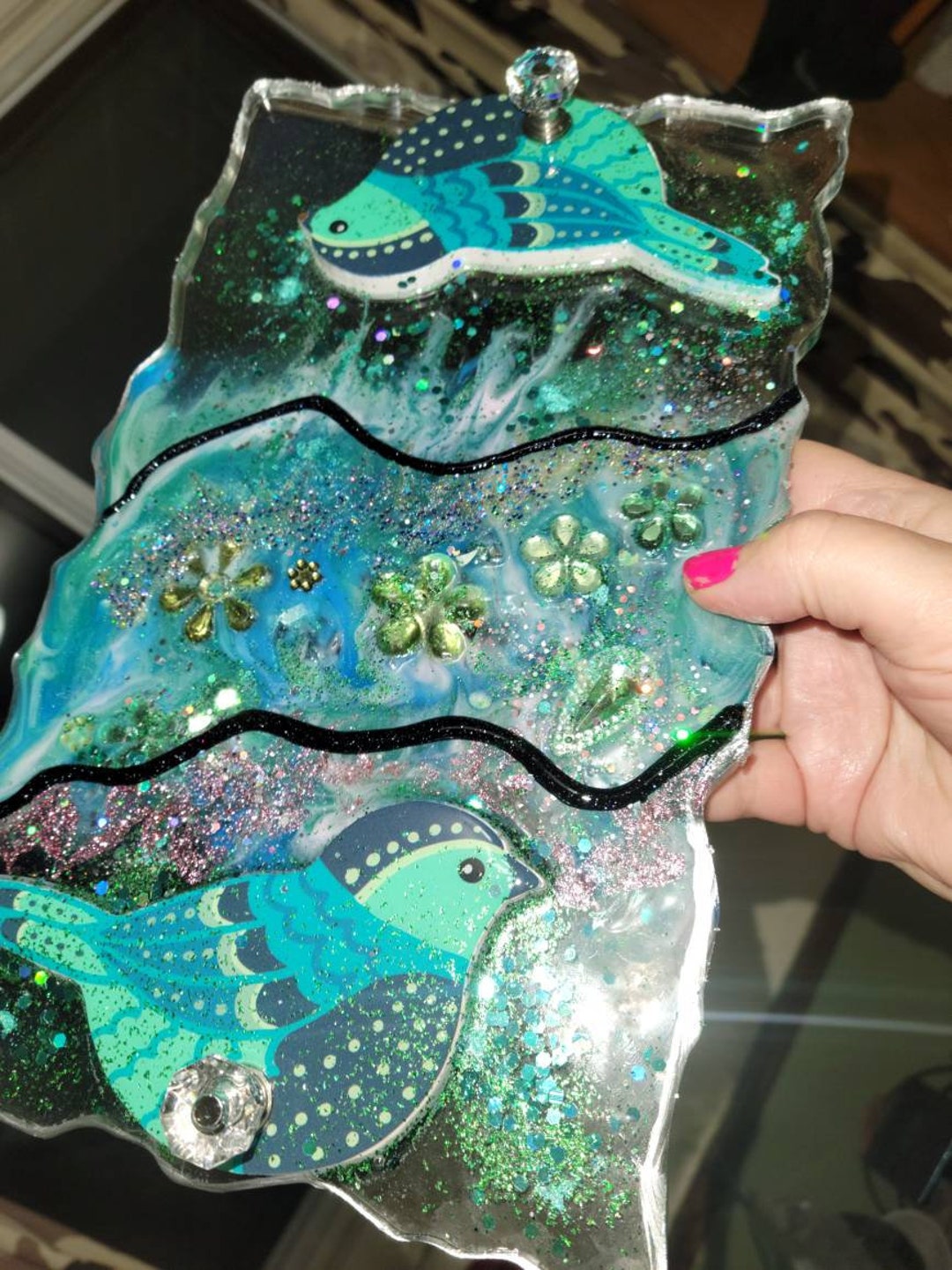 Vanity Tray With Birds to Serve Tea Display Jewelry or - Etsy