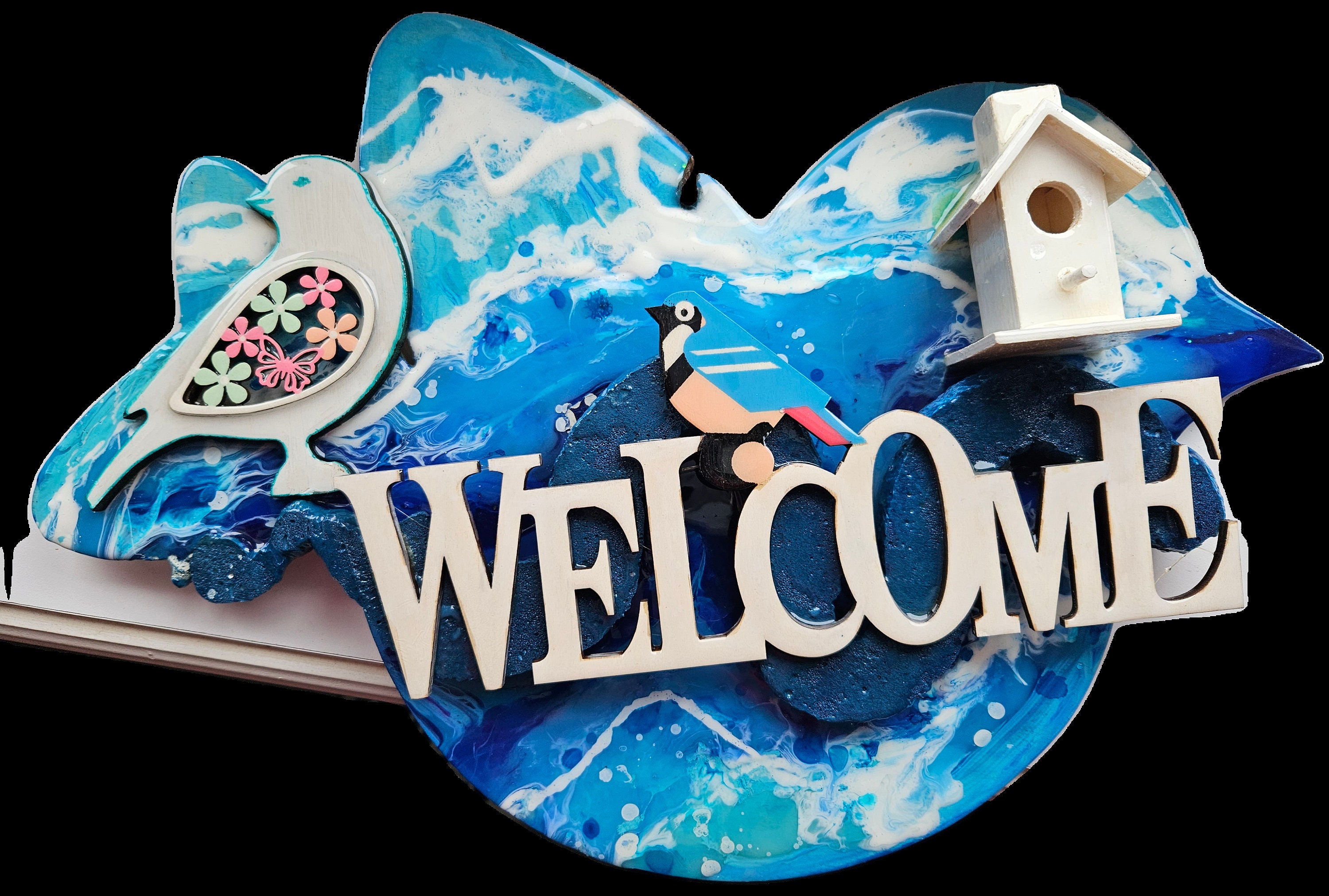 Welcome Ocean Sign, Welcome Home Sign, Bird Welcome Sign, Wood Beach ...
