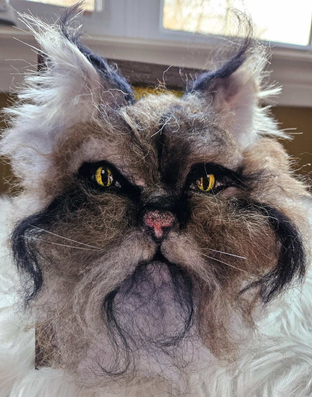 Lynx Cat Wool Sculpture, Felted Wool Lynx, Faux Taxidermy Lynx Head ...