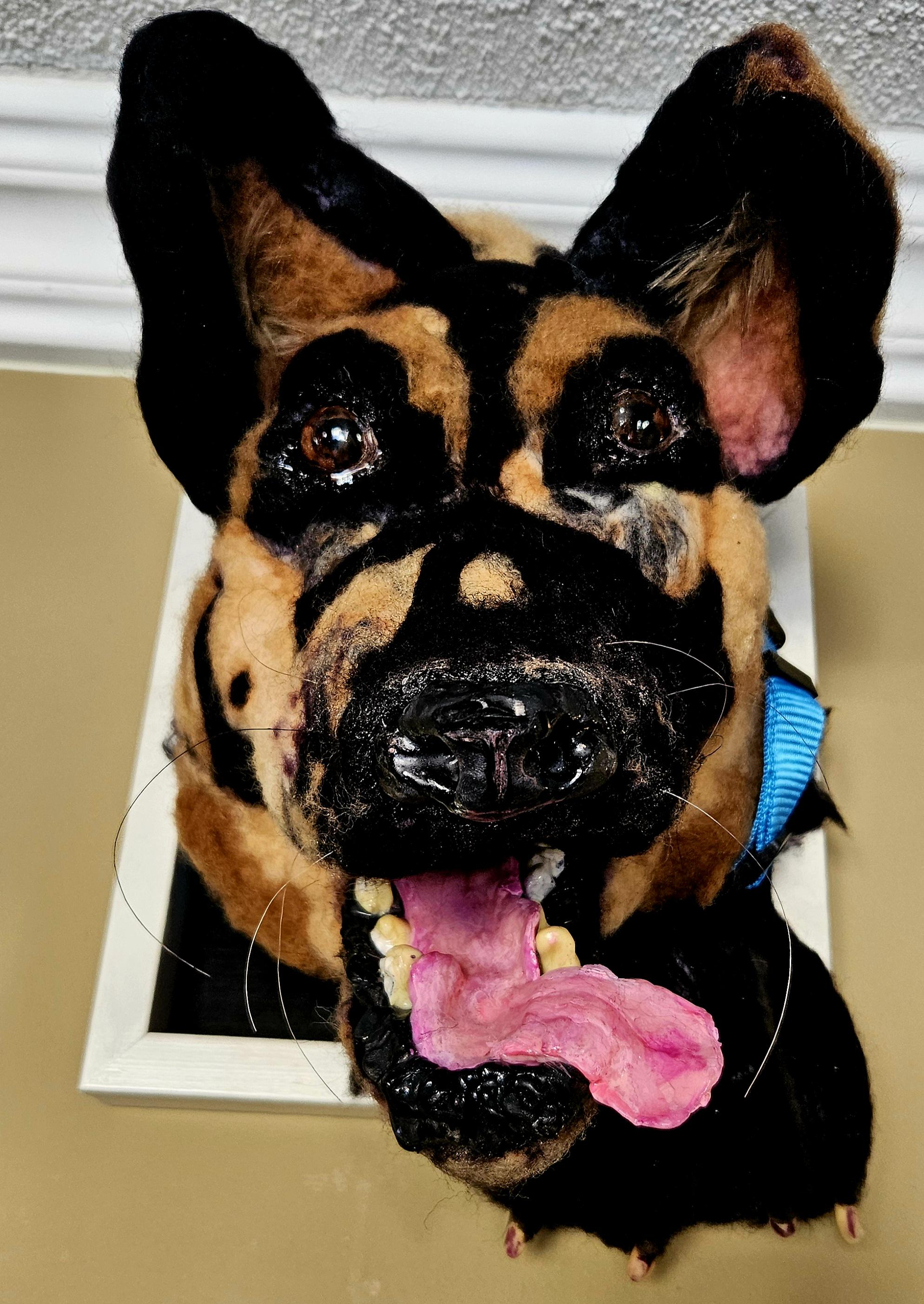 German Shepherd Felted Dog Head, Police Dog Wool Sculpture ...