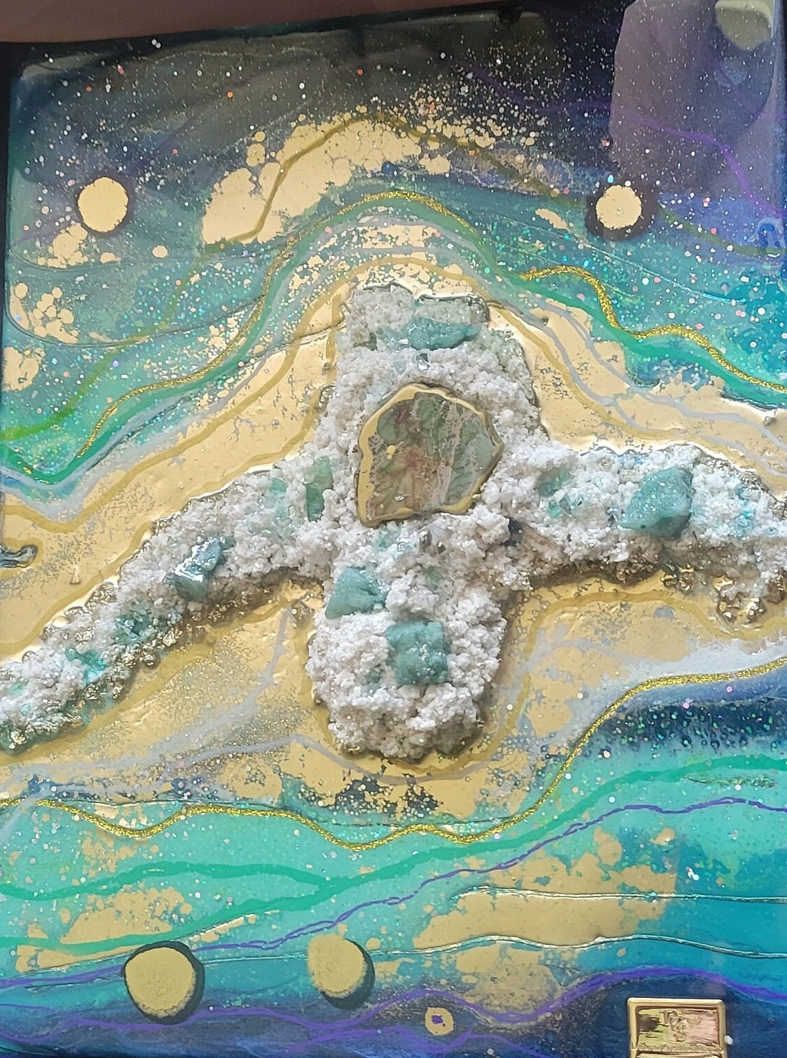 Green Geode Resin Painting Green Geode Bling Art Glitter Art Painting ...