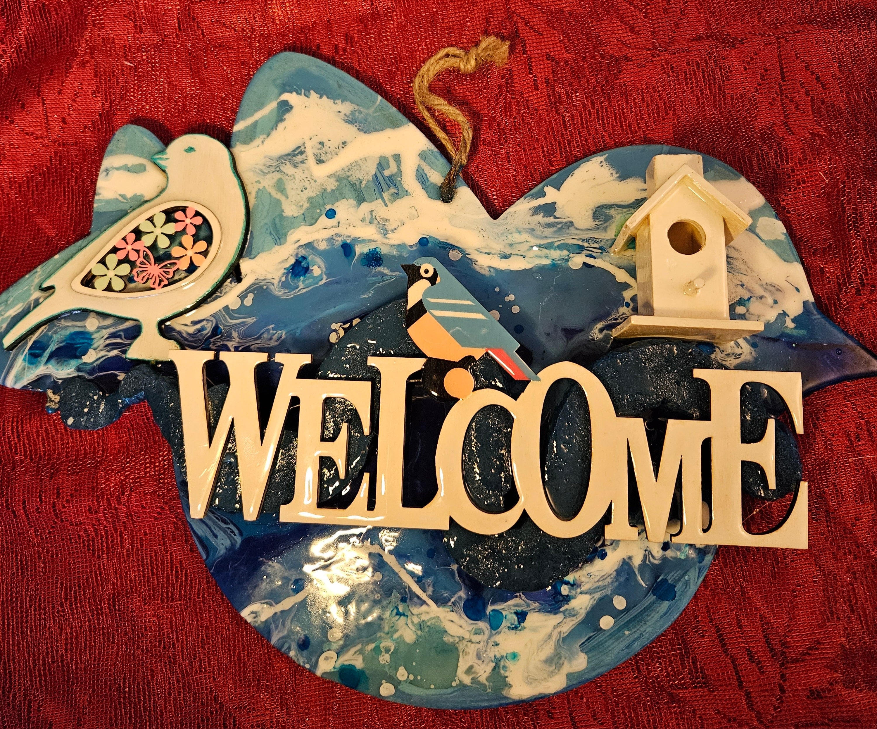 Welcome Ocean Sign, Welcome Home Sign, Bird Welcome Sign, Wood Beach ...