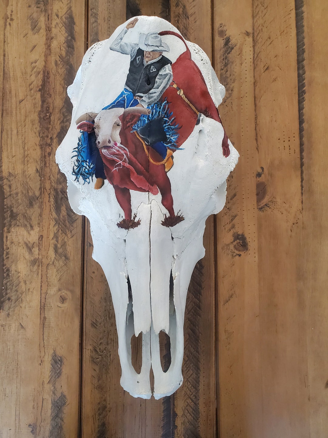 Hand Painted Cow Skull - Etsy