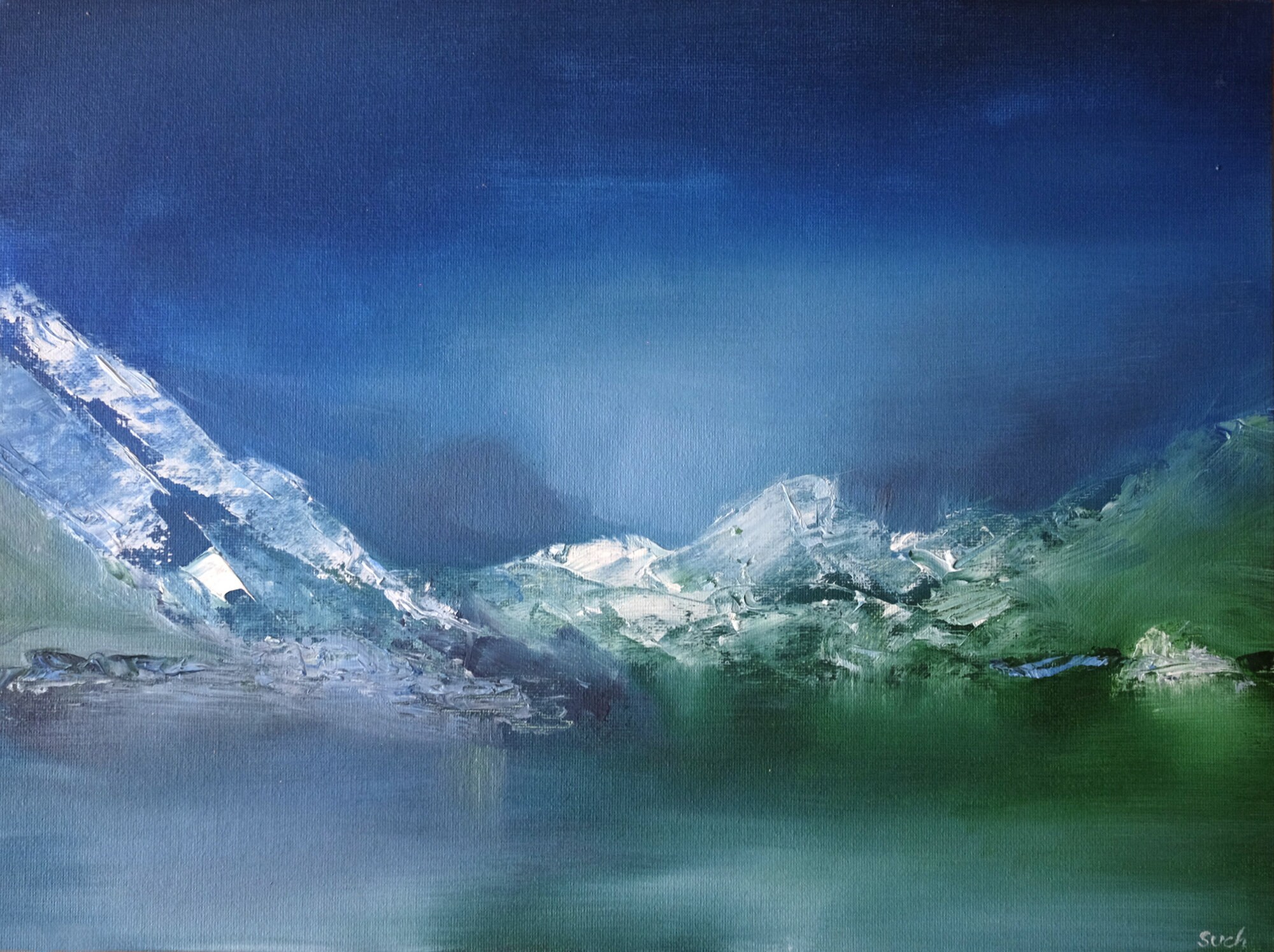 Ice Caps, Oil Painting on Canvas Board, Environmental, Abstract, Global ...