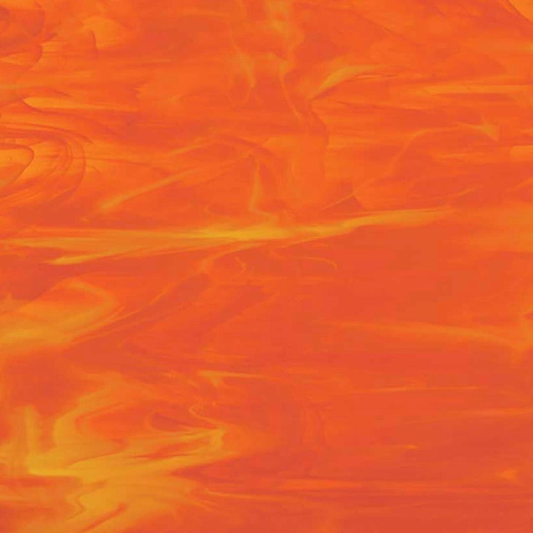 Spectrum Orange, White Wispy Art Glass for Stained Glass Production ...
