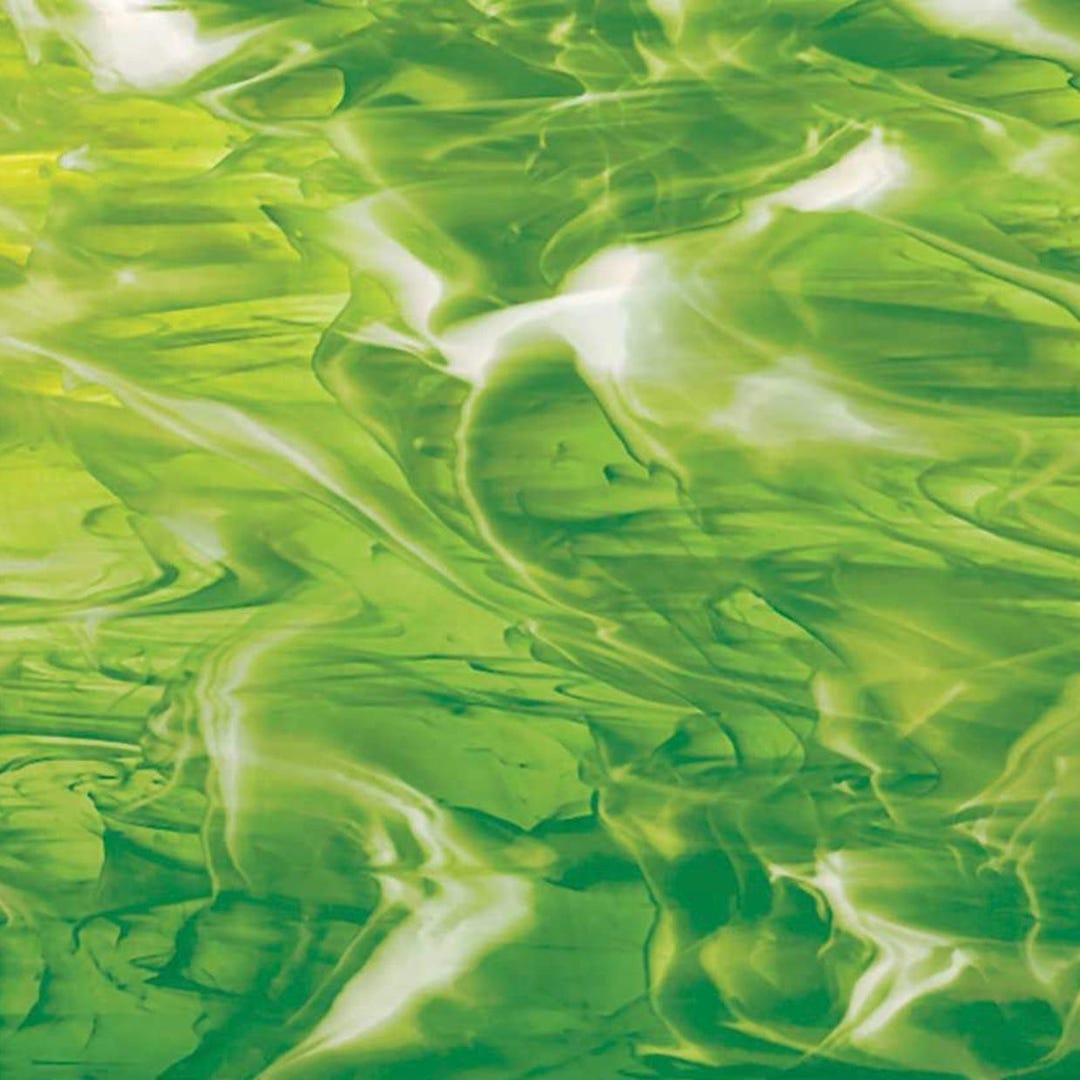 Spectrum Moss Green White Wispy Art Lass for Stained Glass Production ...