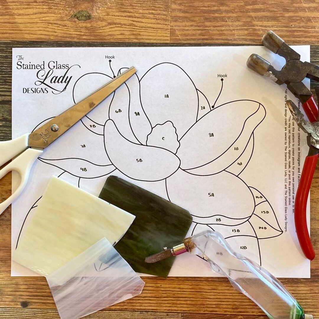 Intermediate Stained Glass Magnolia Pattern - Etsy