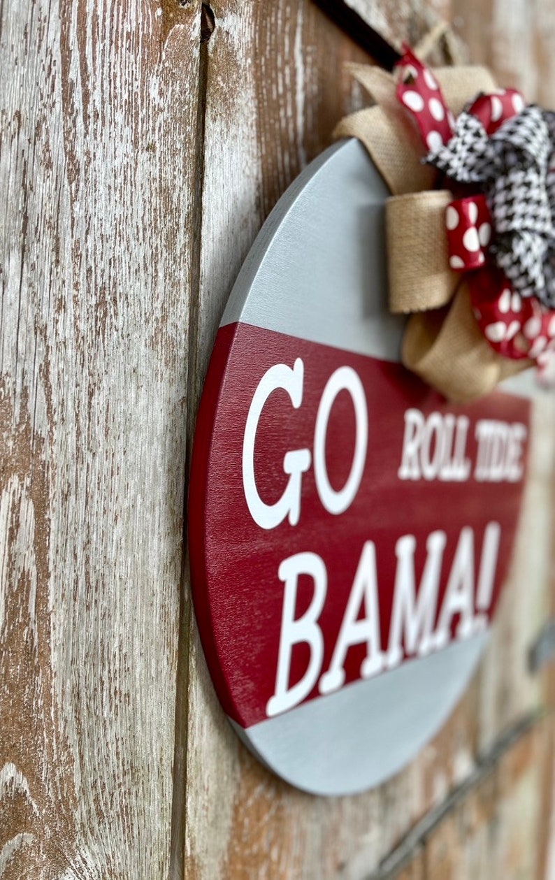 Go Bama | Roll Tide | University of Alabama | Door Hanger | Wreath ...