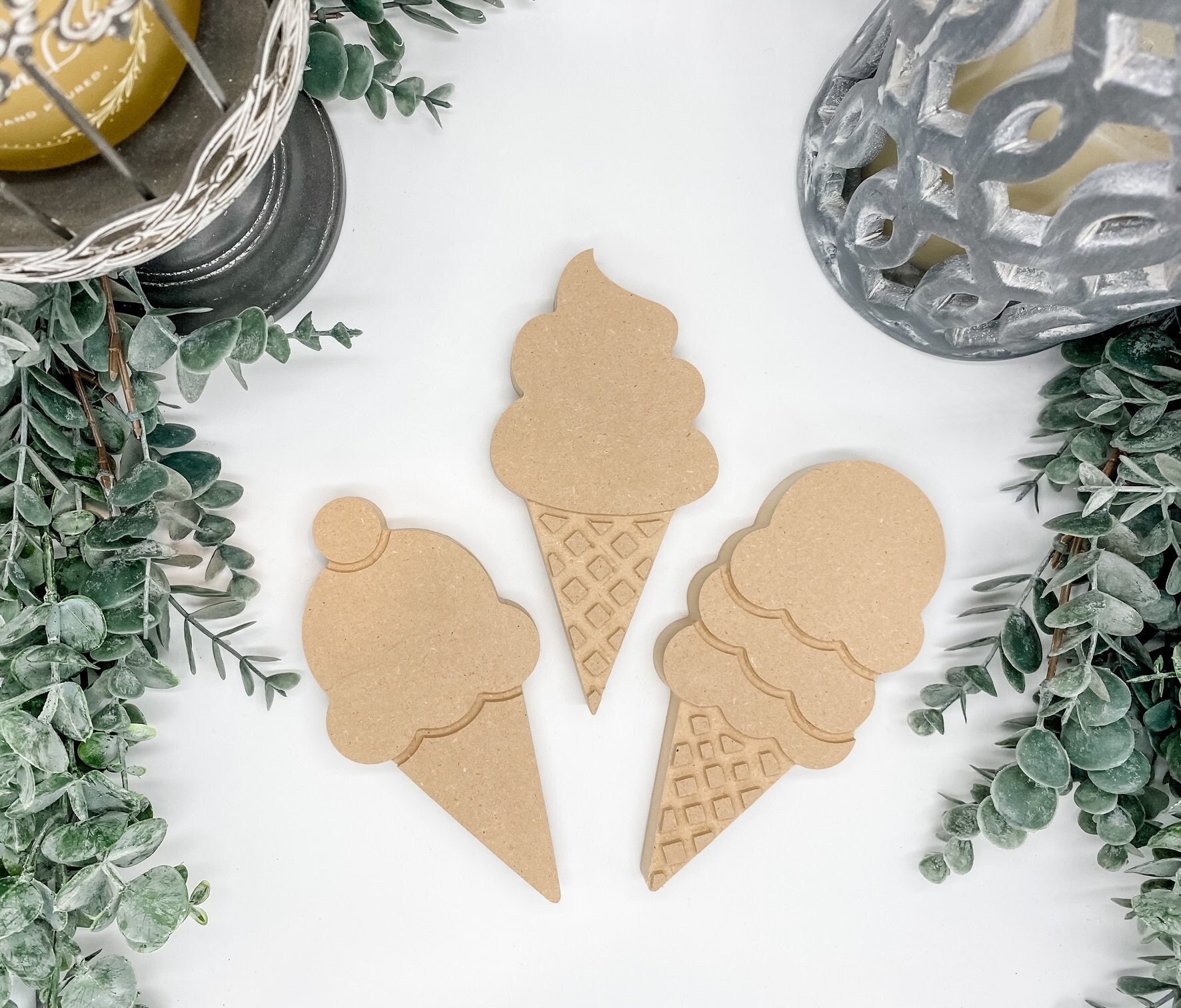 Ice Cream Cutouts Wooden Ice Cream Shapes Summer Tiered - Etsy