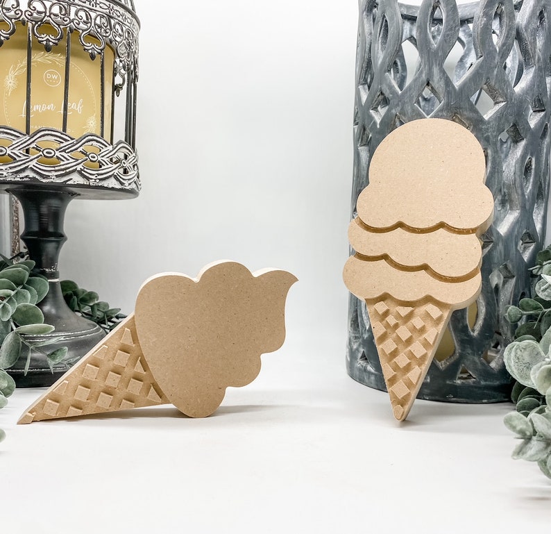 Ice Cream Cutouts Wooden Ice Cream Shapes Summer Tiered - Etsy