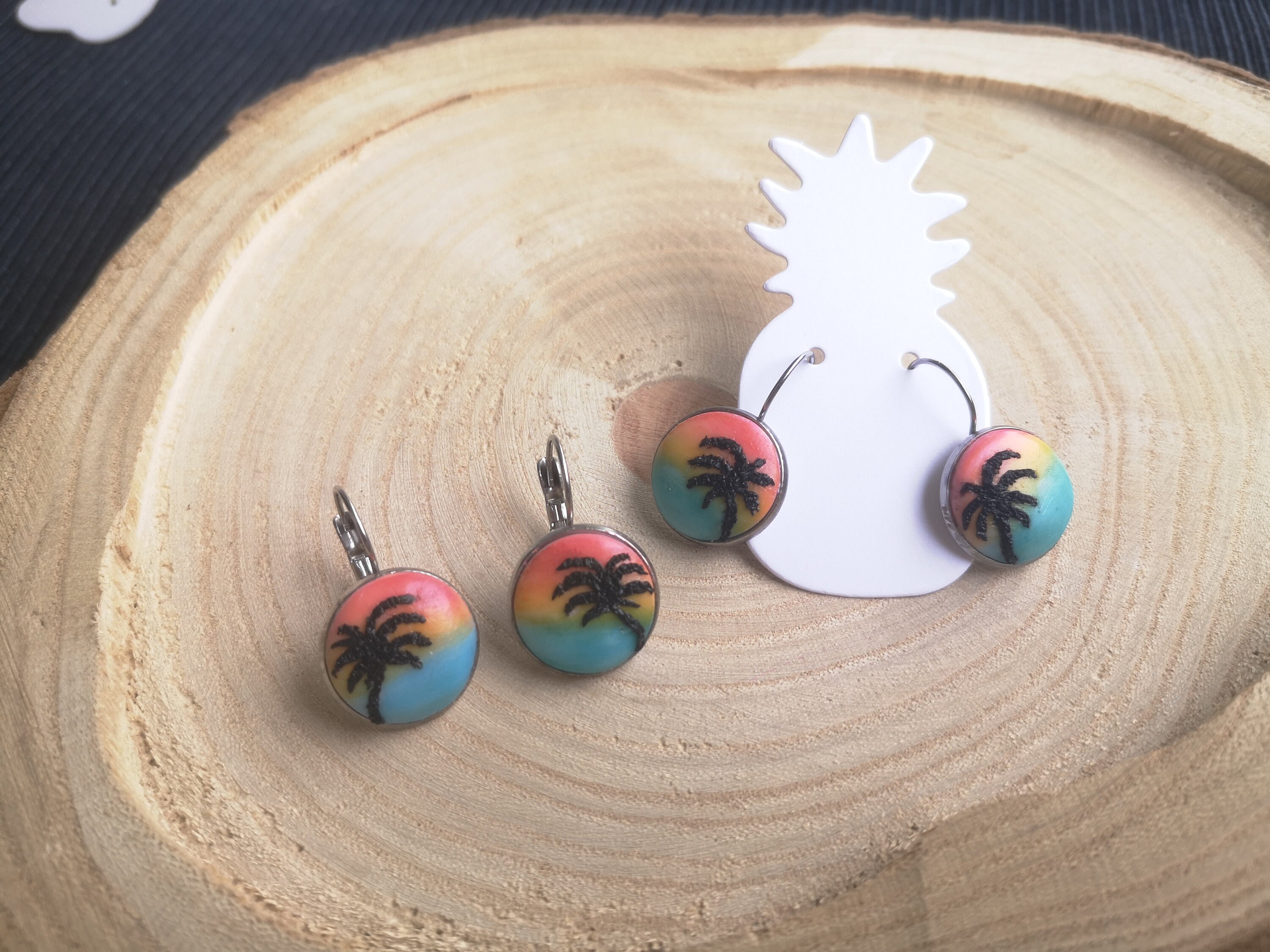 Sunset Earrings, Sunset Sky, Sunrise Sun, Polymer Clay Earrings, - Etsy