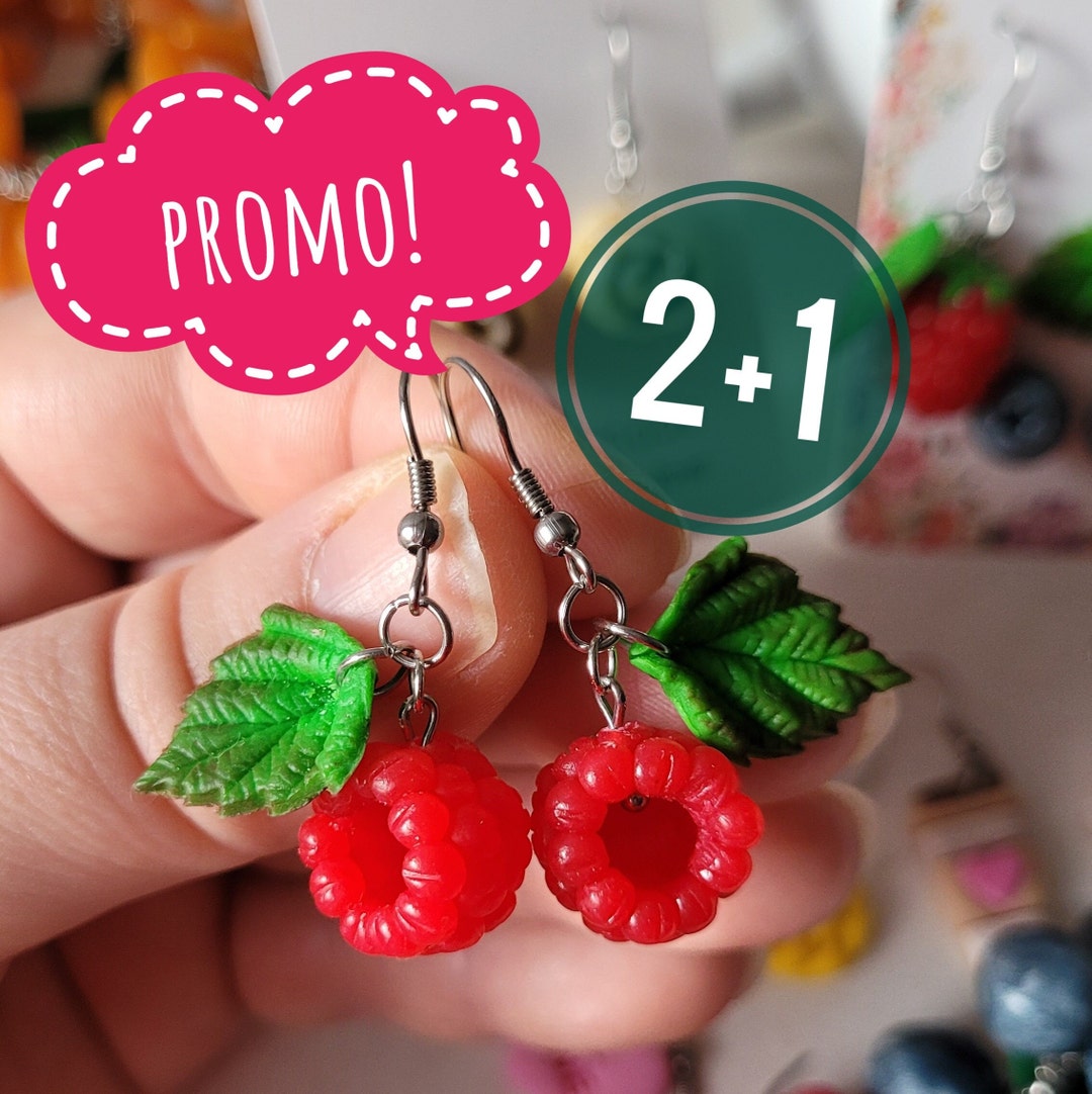 Raspberry Earrings Berry Earrings Polymer Clay Jewelry - Etsy