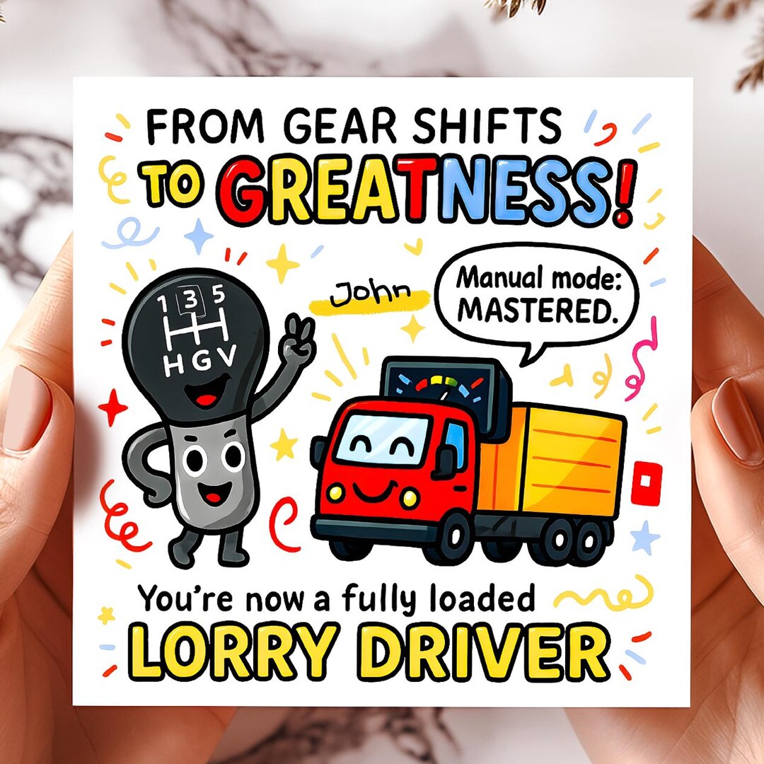 Funny Lorry Driver Graduation Card – New Truck Driver Congratulations ...
