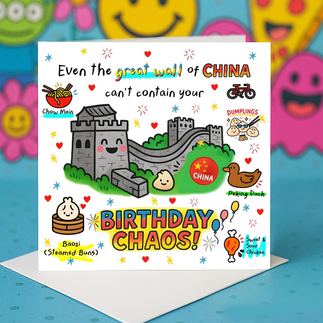 China Great Wall Birthday Card – Funny Travel Greeting Cards With ...