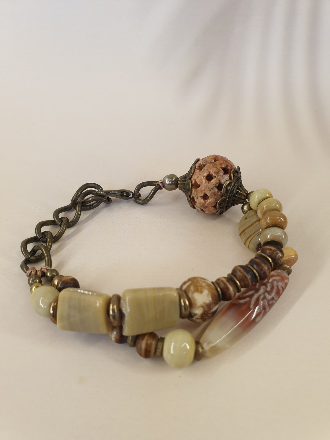 Stone & Bone Bracelet - Etsy