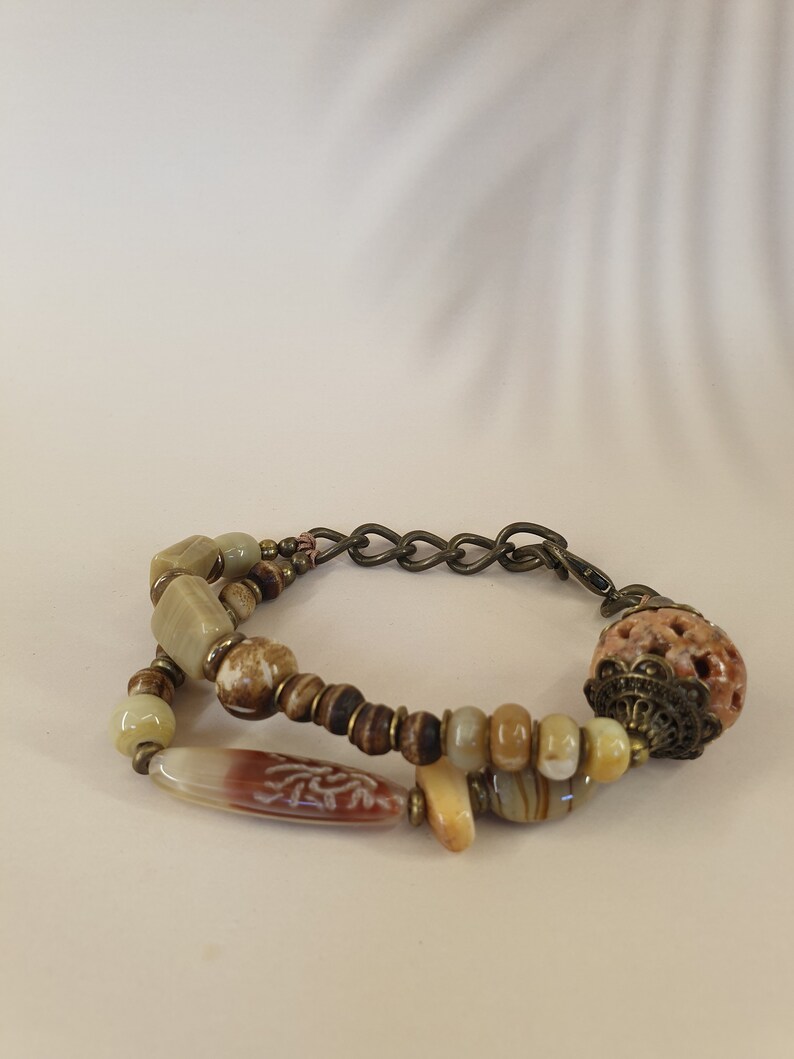 Stone & Bone Bracelet - Etsy