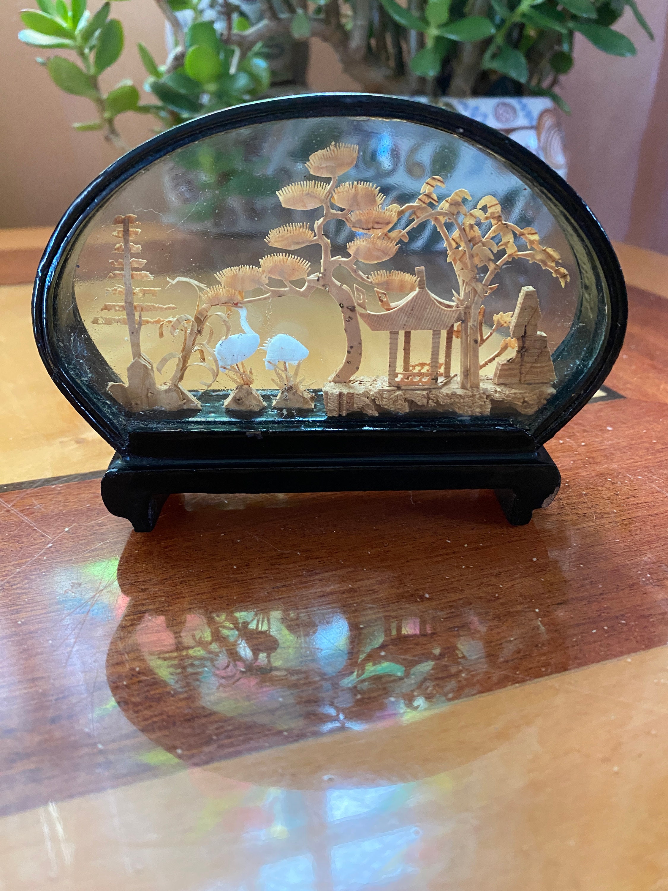 Vintage Chinese Cork Carving 3D Diorama Handmade 12x8 Cm - Etsy