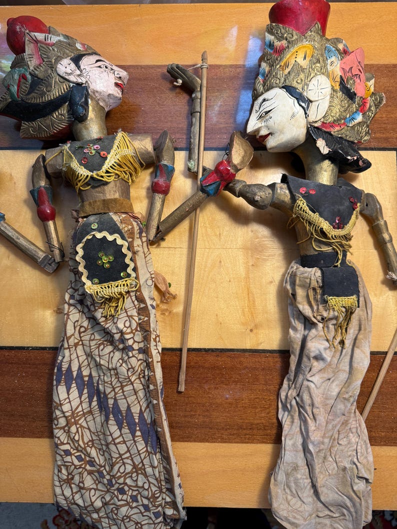 Antique Indonesian Wayang Golek Puppet Dolls With Carved Head - Etsy