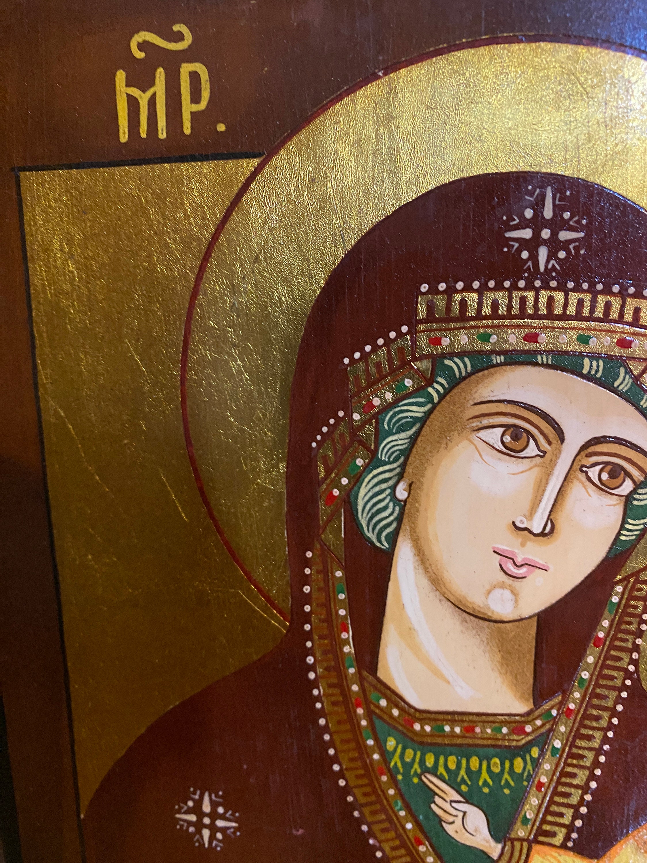 Icon of the Virgin Mary Hand Painted on Wood Romanian Icon - Etsy