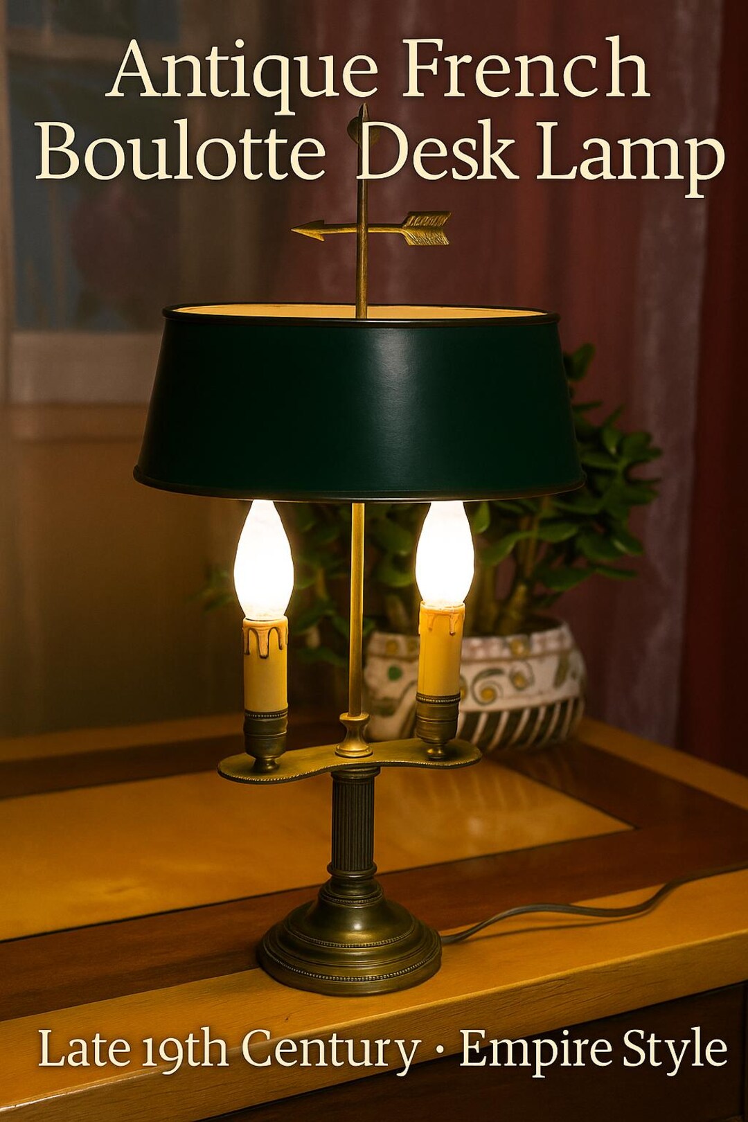 Antique French Boulotte Desk Lamp – Late 19th Century Empire Style ...