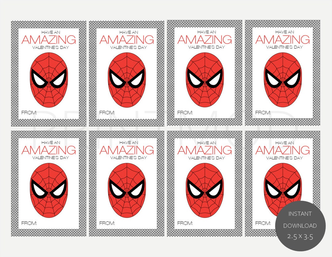 Valentines Day Gift Tag Superhero Valentines Tag Printable Valentines ...