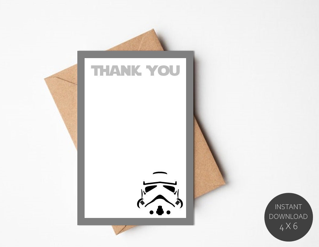 Trooper Thank You Notes, Trooper Cards, Star Wars Birthday, Star Wars ...