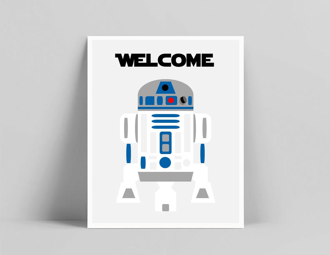 R2d2 Welcome Sign R2d2 Welcome Sign Star Wars Printable - Etsy