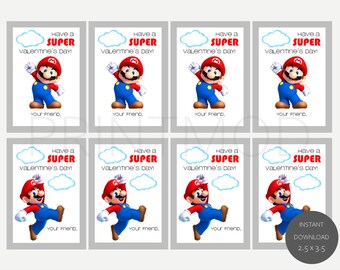 Super Mario Romantic Card Printable Card Super Mario Bros Printable ...