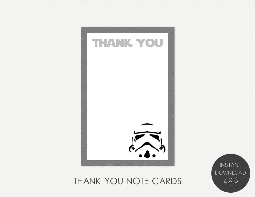 Trooper Thank You Notes, Trooper Cards, Star Wars Birthday, Star Wars ...