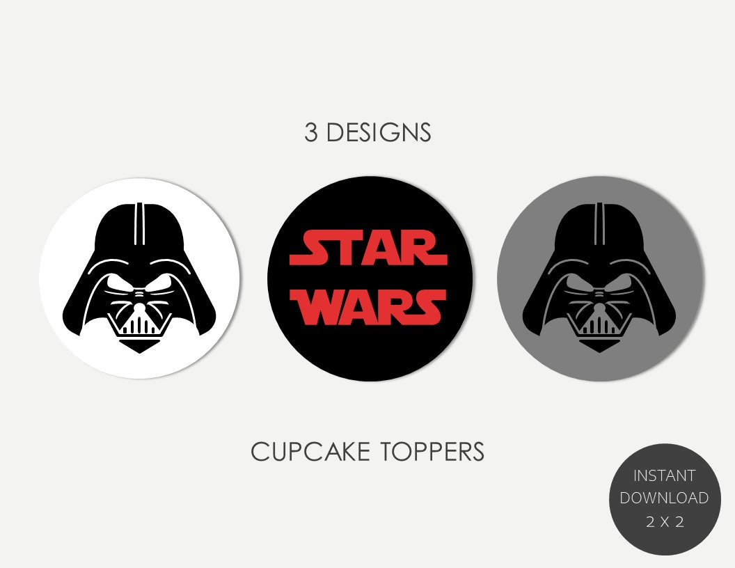 Darth Vader Cupcake Toppers, Star Wars Cupcake Toppers, Darth Vader ...